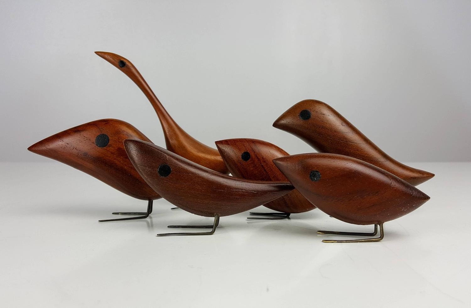 Grouping of Teak Bird Sculptures by Jacob Hermann, Denmark, 1950s at ...