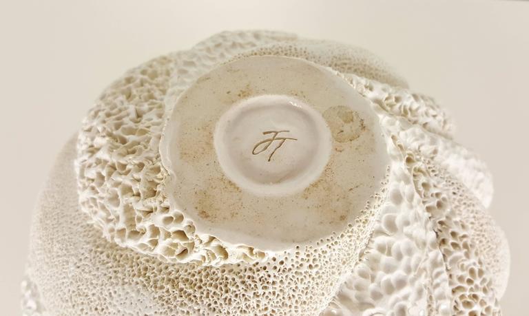 Creamy White Medium Round Coastal Collage Vessel by Judi Tavill, 2016 ...