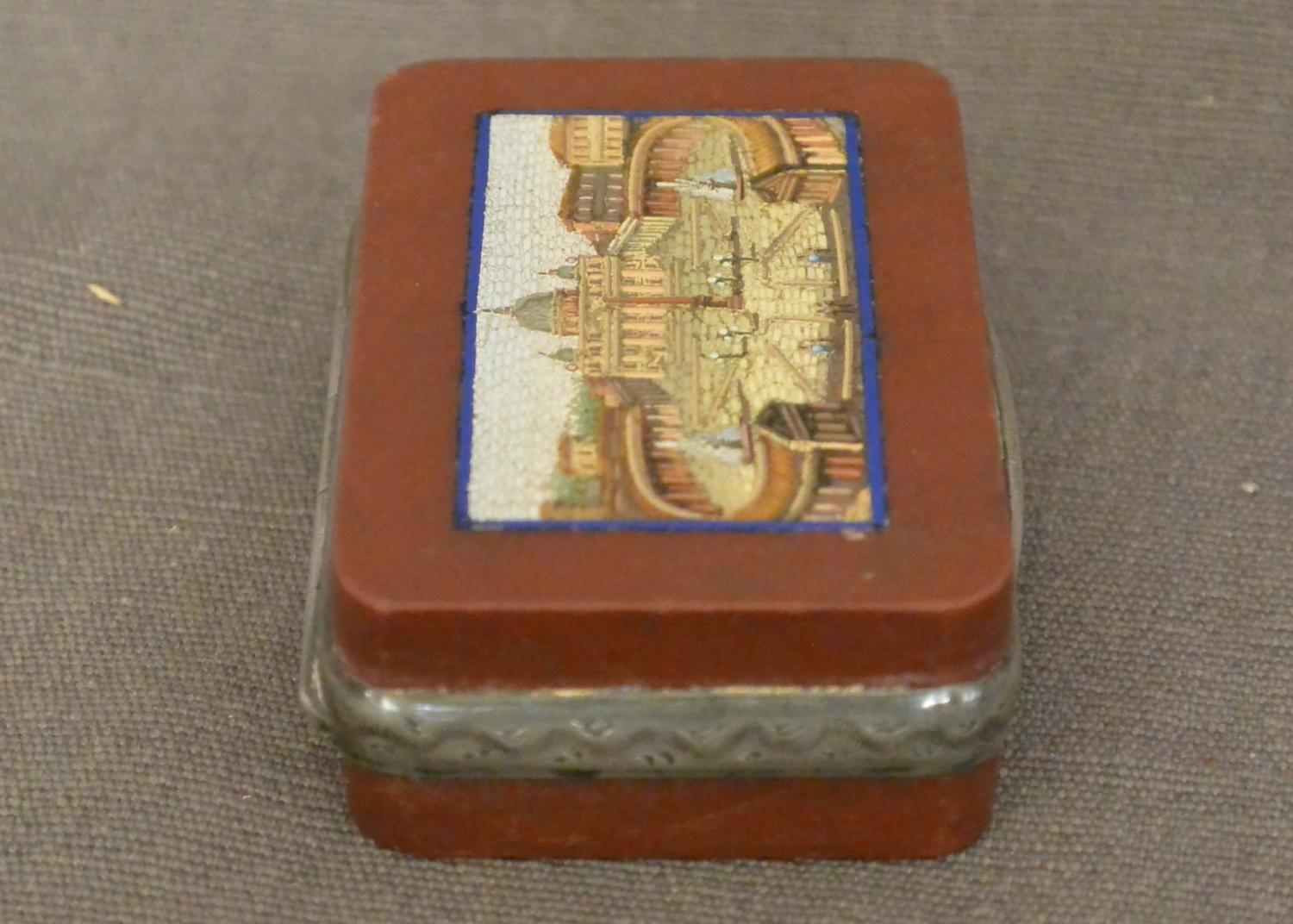 Micromosaic Snuff Box with View of St. Peter's For Sale at 1stdibs