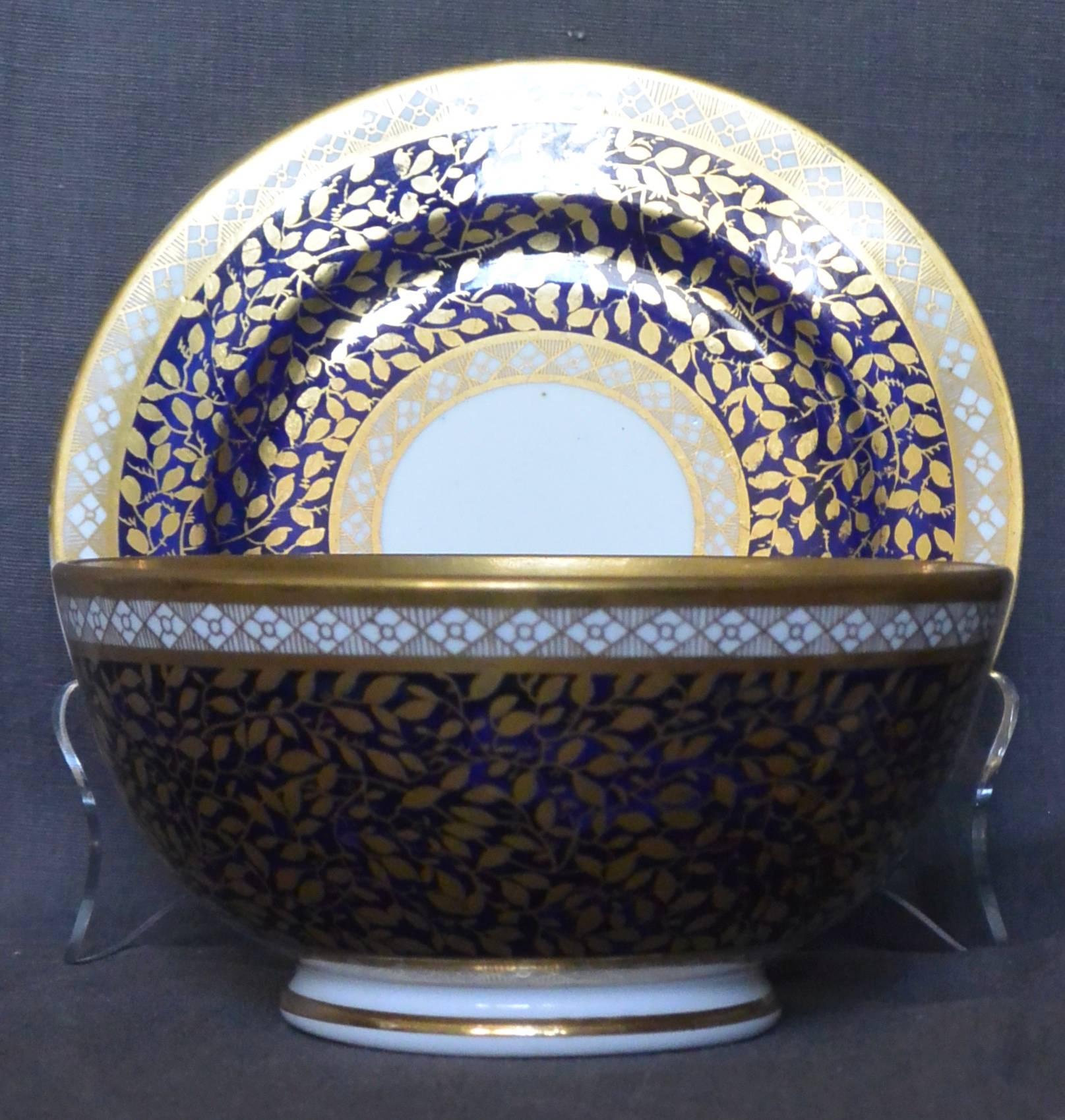 Blue and Gilt Porcelain English Tea Set at 1stDibs