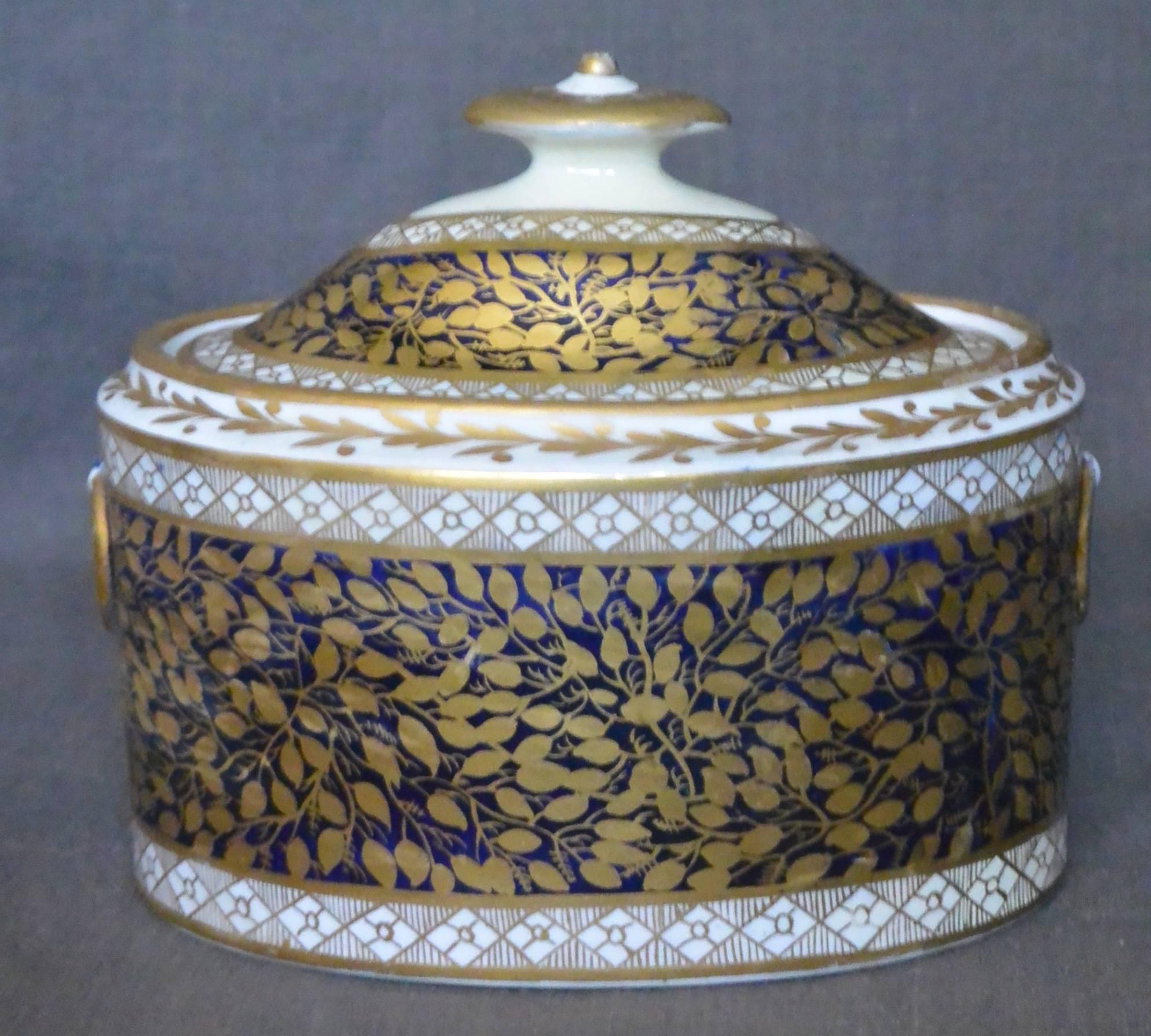 Blue and Gilt Porcelain English Tea Set at 1stDibs