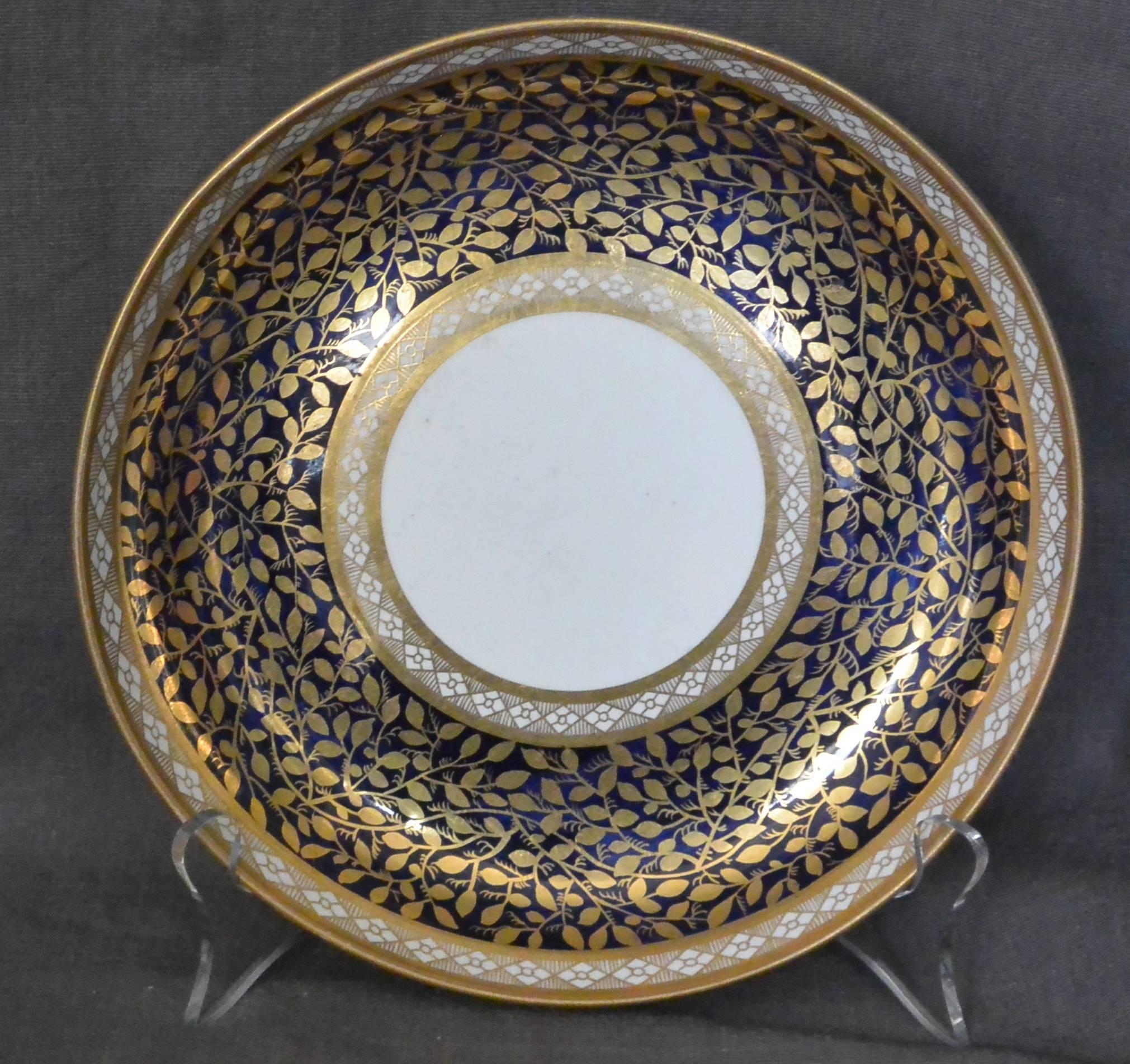 Blue and Gilt Porcelain English Tea Set at 1stDibs