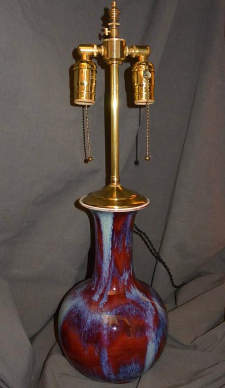 Antique Chinese Flambe Lamp For Sale at 1stdibs