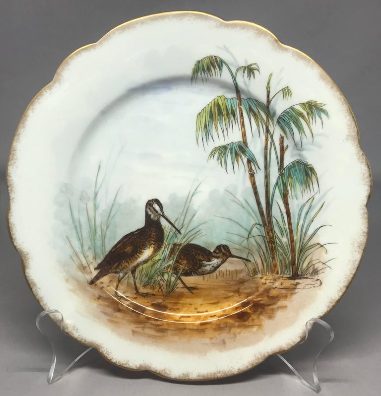 Set of Six Hand-Painted Limoges Game Bird Plates at 1stDibs