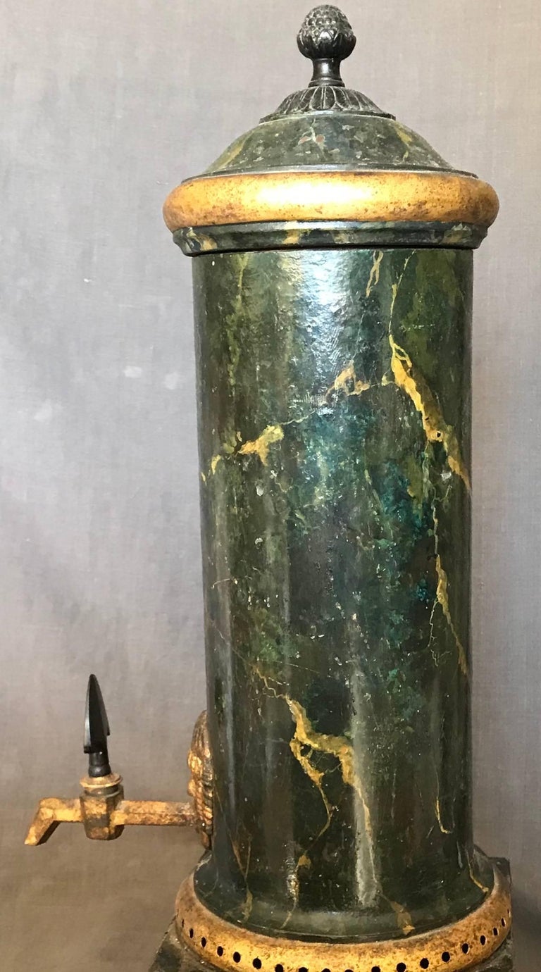 Neoclassical Green and Gilt Faux Marble Samovar Coffee Urn For Sale at ...