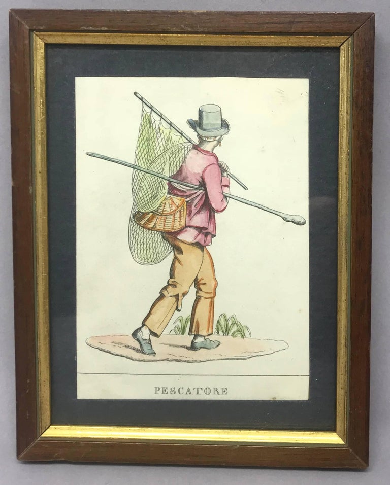 Set of Six Italian Hand Colored Engravings at 1stDibs