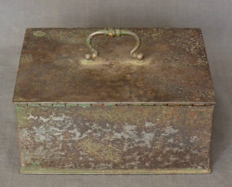 French Metal Strongbox with Key at 1stDibs