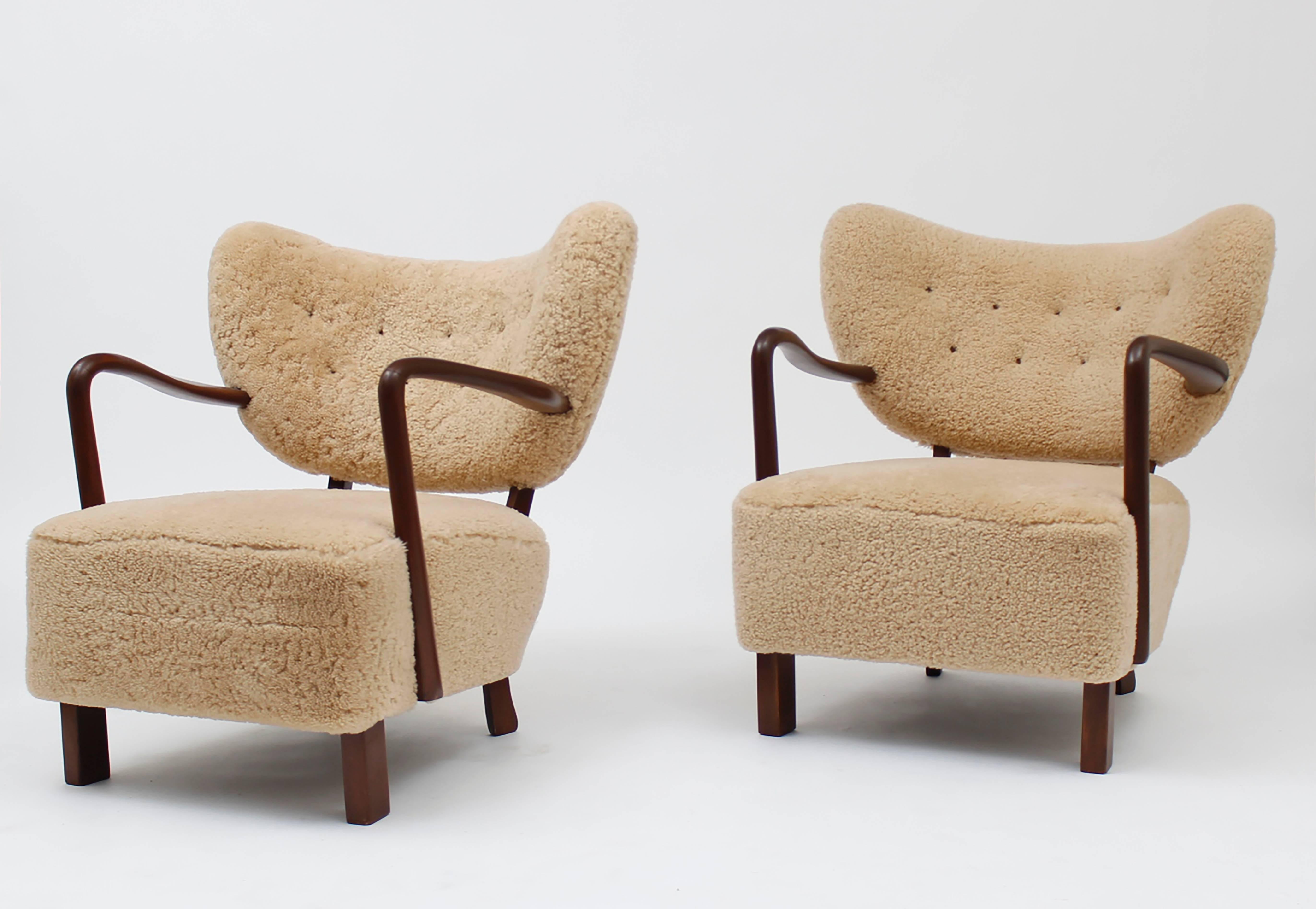 Pair of Armchairs by Viggo Boesen for Hos Wulf, Denmark, 1934 at ...