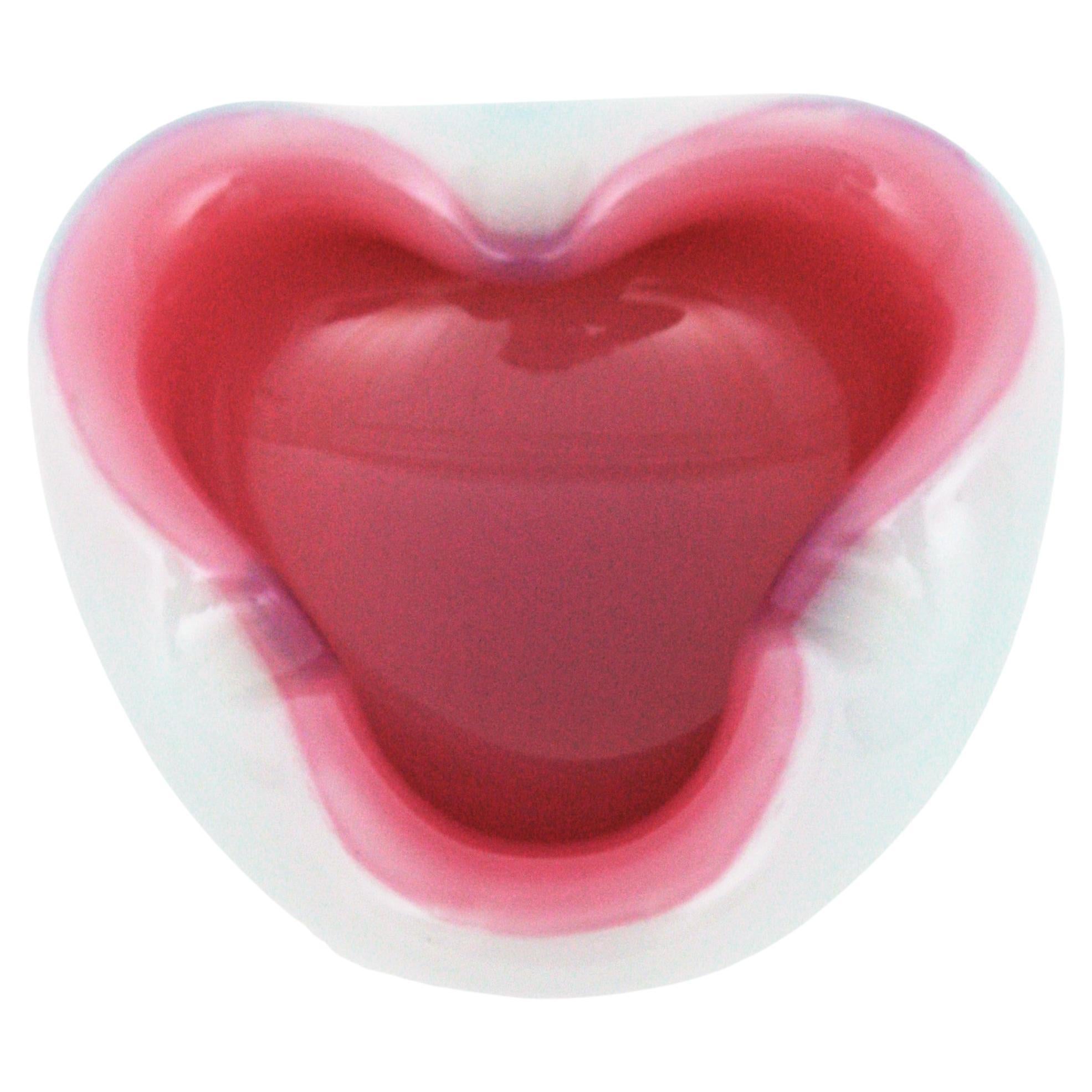 Archimede Seguso Murano Sommerso Opal Pink Alabastro Glass Bowl, Italy ...