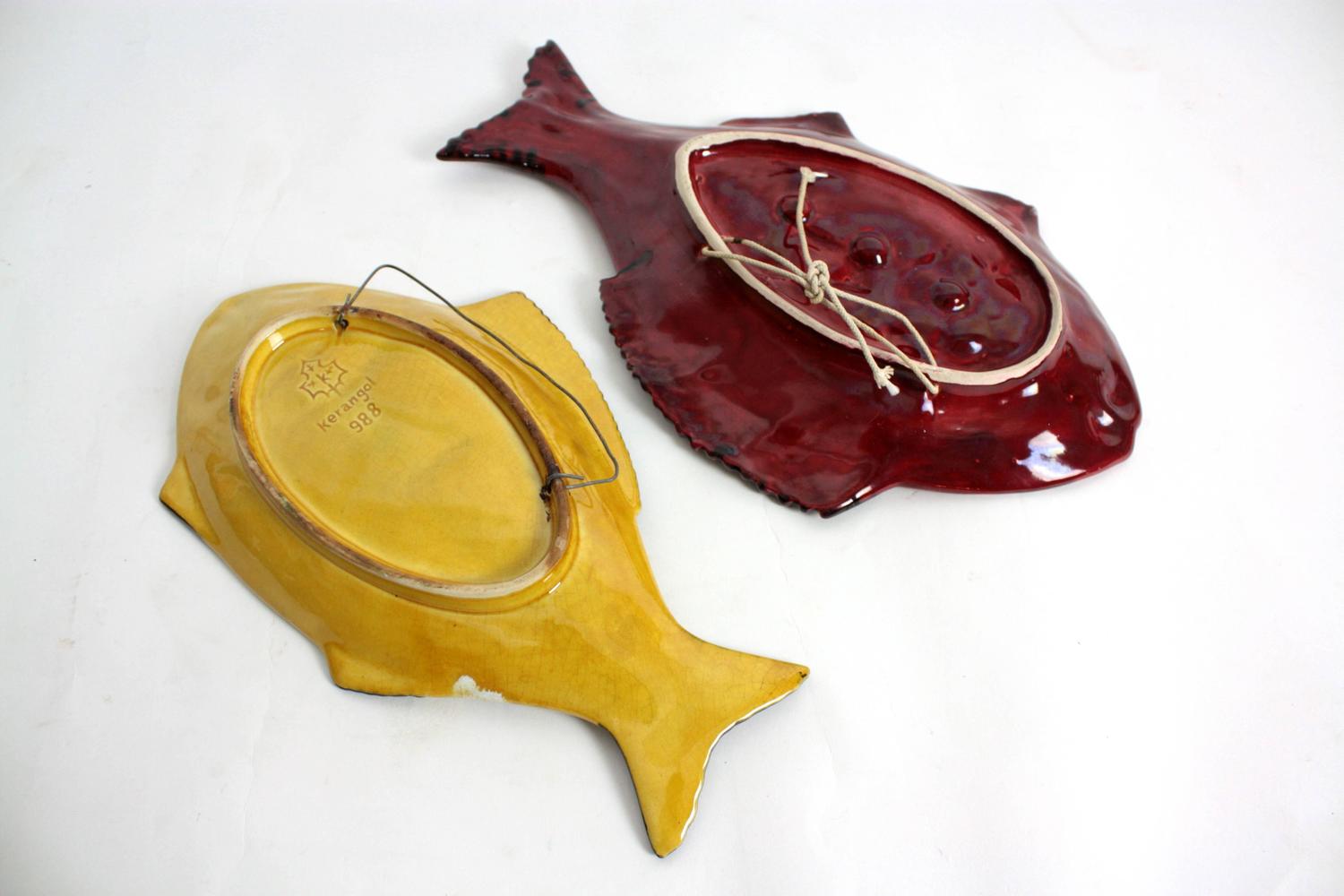Mid-Century Portuguese Glazed Ceramic Fish Platters, circa 1960 For ...