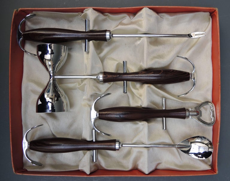 Vintage Four-Piece Nautical Theme Bar Tool Set with Anchor Handles at ...