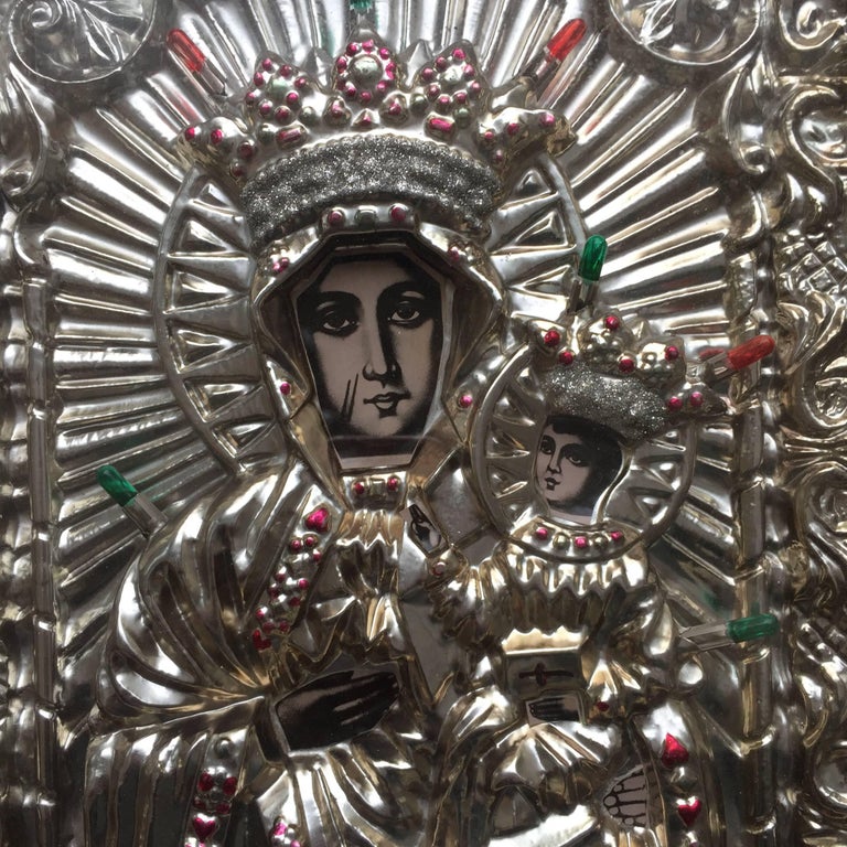 Polish Religious Icon Shrine Shadow Box That Lights Up, circa 1970 at ...