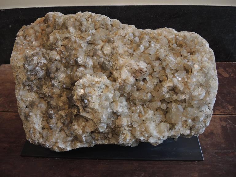 Large Quartz Crystal Stone Geode on Stand For Sale at 1stDibs