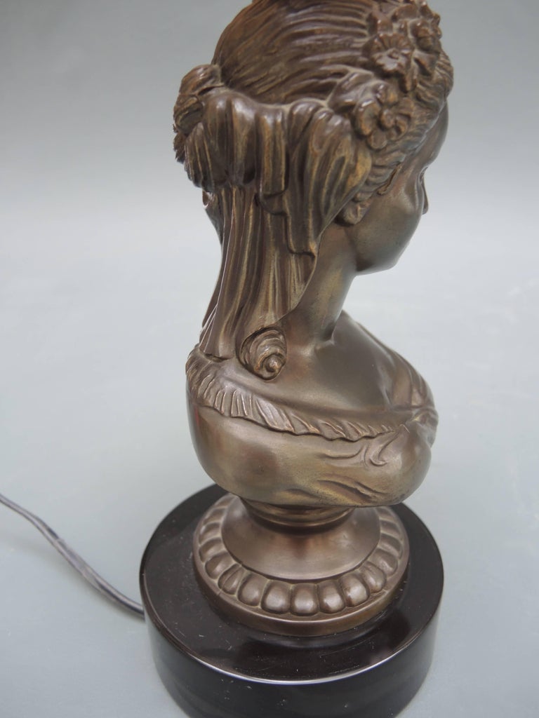 Figural Table Lamp of a Louis XVI Style Female Metal Bust For Sale at ...