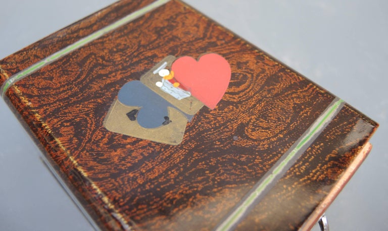 Japanese Lacquered Playing Card Box, circa 1940 For Sale at 1stDibs