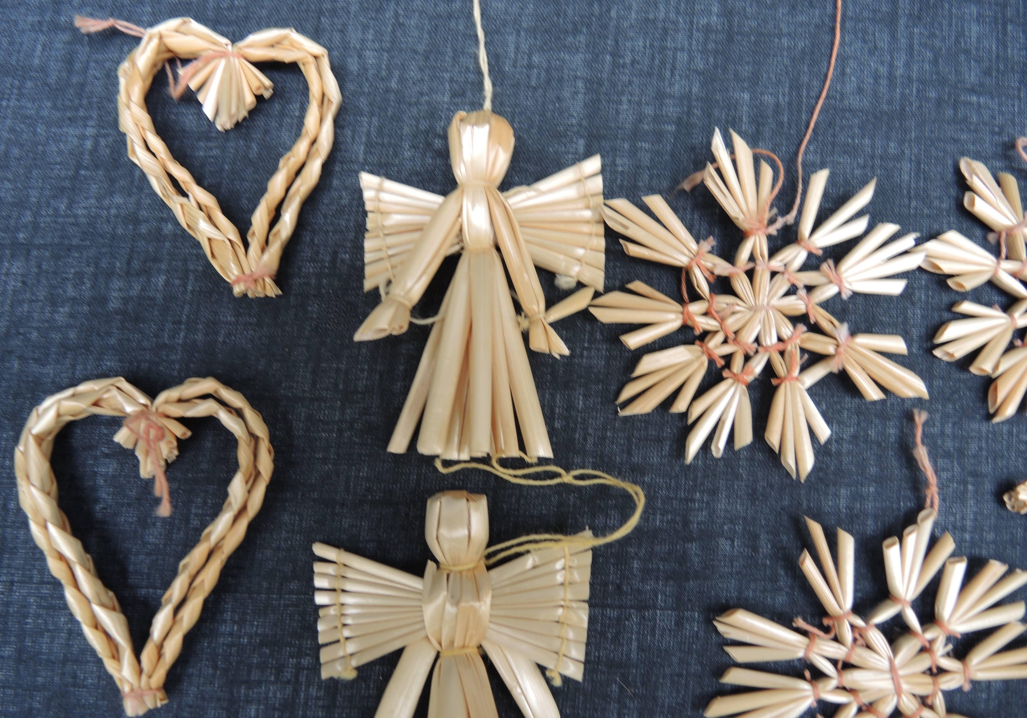 Collection of 27 Vintage Swedish Straw Christmas Tree Ornaments For ...