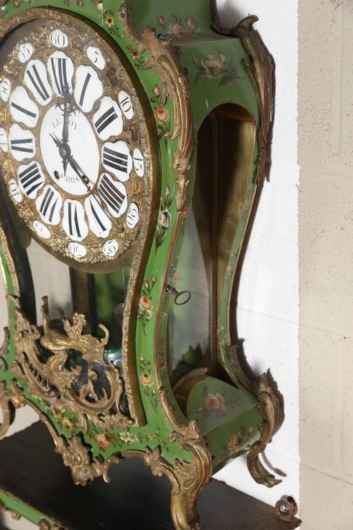Large Pierre Le Roy Cartel Clock in Hand-Painted Case and Bracket For ...