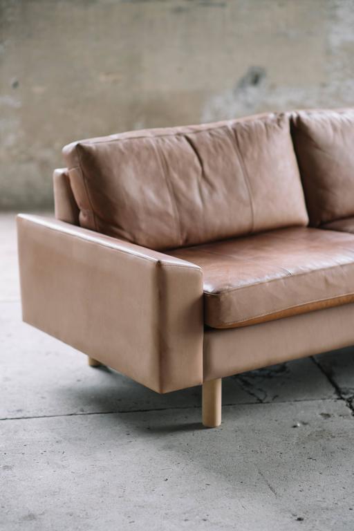 Leather Sofa by Illums Bolighus with Tan / Sand Colored Leather and ...