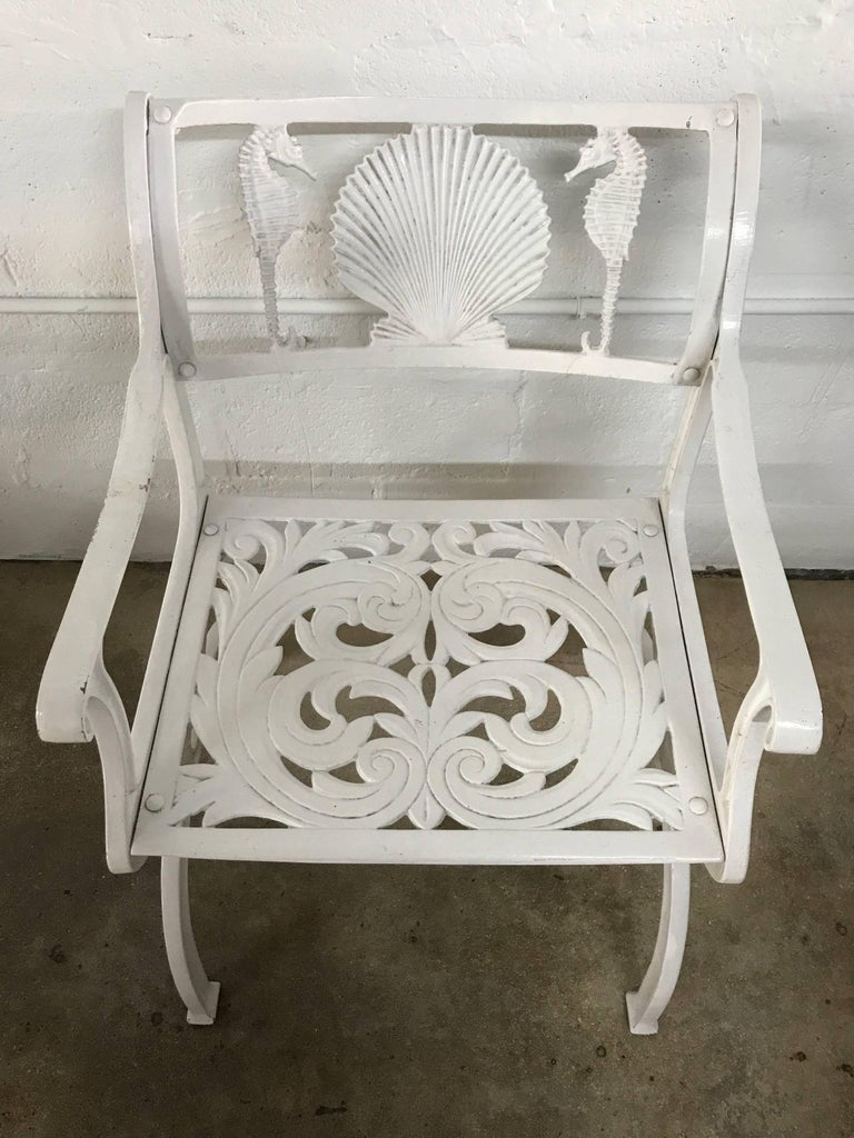 Set of Three Molla Shell and Seahorse Motif Chairs at 1stDibs