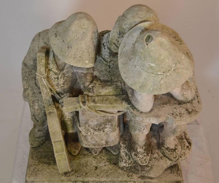 Carved Stone Statue of Children with Musical Instruments For Sale at ...
