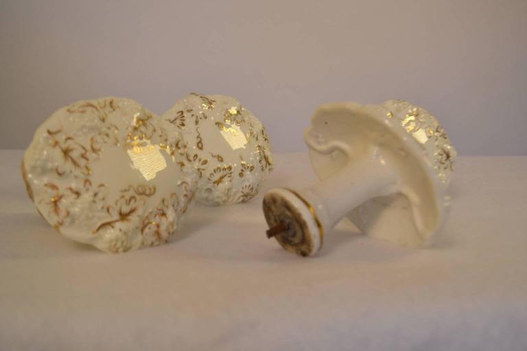 Paris Porcelain Gilt Decorated Tiebacks For Sale at 1stDibs