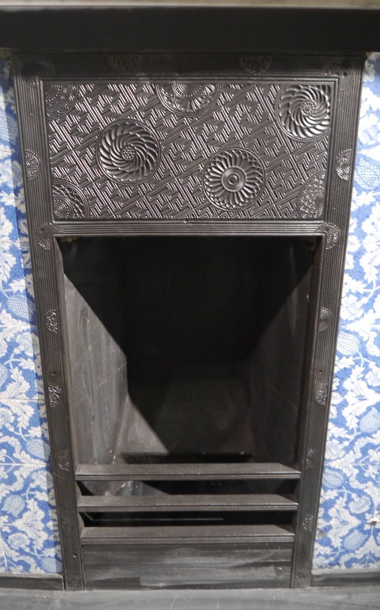 Antique Thomas Jeckyll Tiled fireplace cast iron Insert from Kelmscott ...