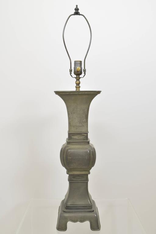 Chinese Pewter Lamp at 1stDibs