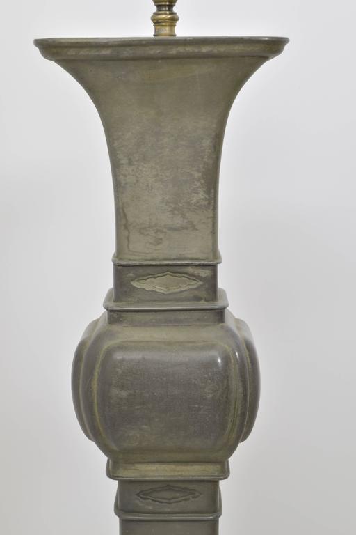 Chinese Pewter Lamp at 1stDibs