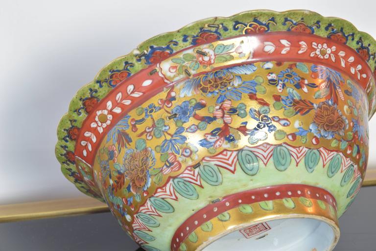 Antique Chinese Bowl with Staple Repair For Sale at 1stDibs