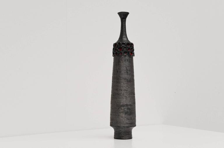 Perignem Large Ceramic Vase, Belgium, 1970 at 1stDibs