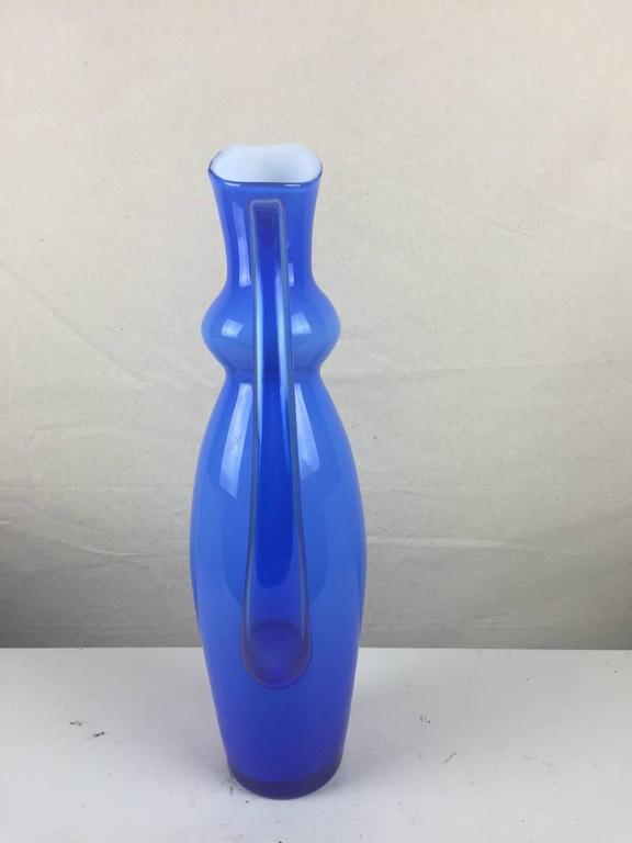 Brilliant Blue Orrefors Vase or Pitcher at 1stDibs