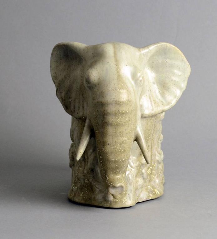 Stoneware Elephant by Arne Bang, Denmark, 1930s at 1stDibs
