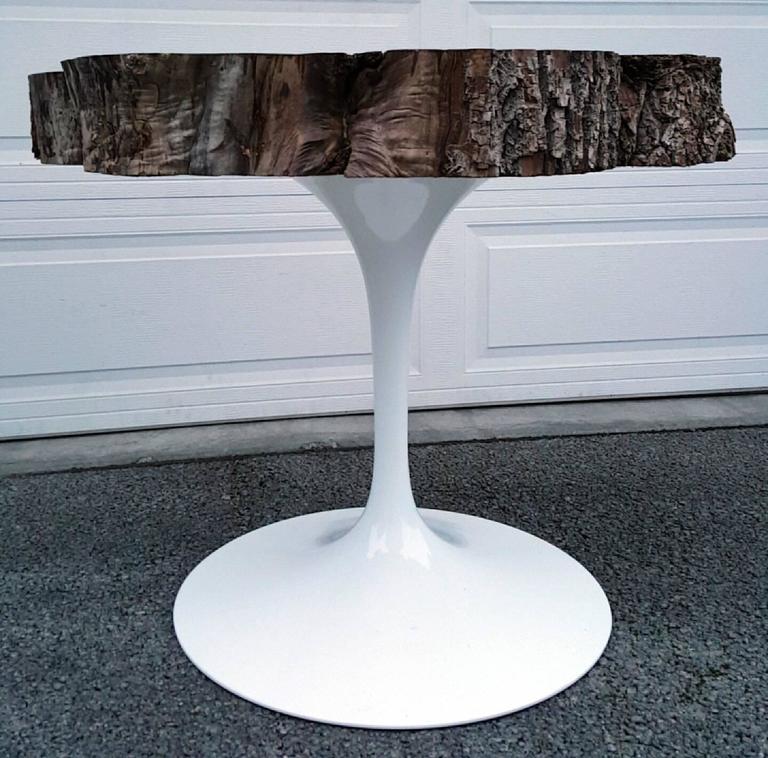 Custom Maple Live Edge Table on Knoll Saarinen Table Base at 1stDibs