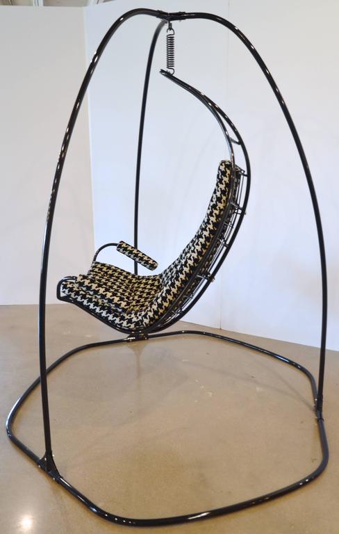Metal Framed Swinging Lounge Chair at 1stDibs