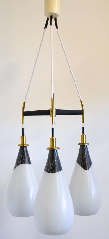 Mid-Century Italian Three-Shade Ceiling Light at 1stDibs