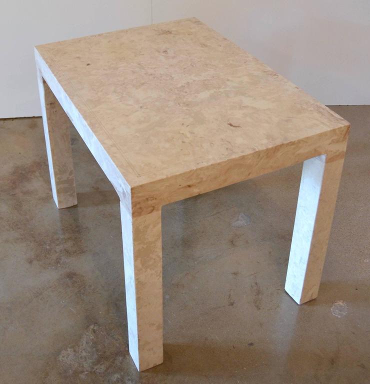 Marble Parsons Style Side Table at 1stDibs