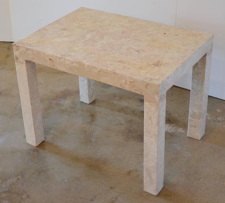 Marble Parsons Style Side Table at 1stDibs