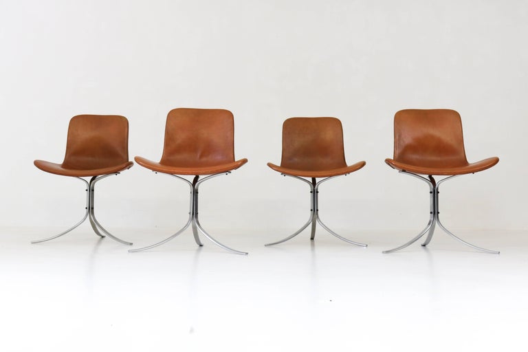 Set of Four PK-9 Chairs by Poul Kjaerholm for E. Kold Christensen ...