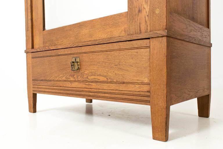 Stunning Arts and Crafts Dutch Armoire with Inlay, 1900s at 1stDibs