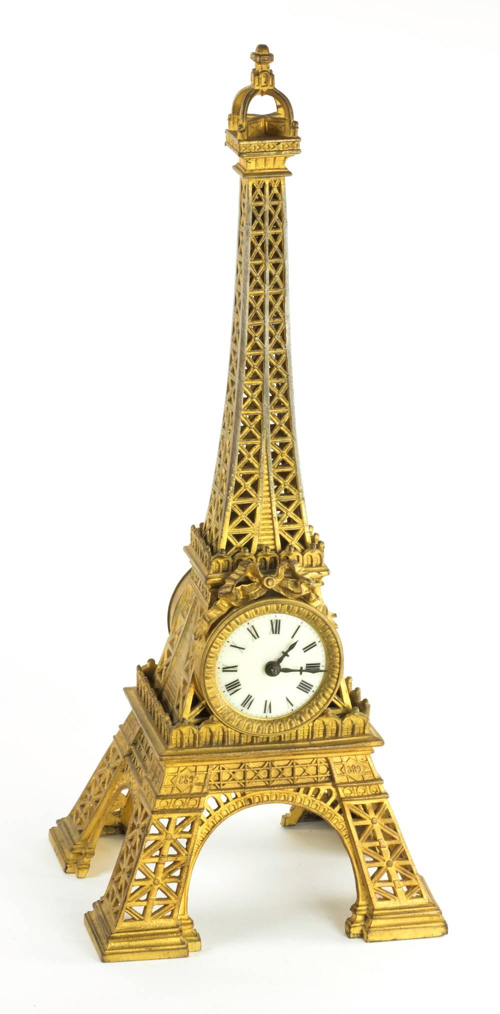 Architectural Model of the Eiffel Tower with Clock, Made for the ...