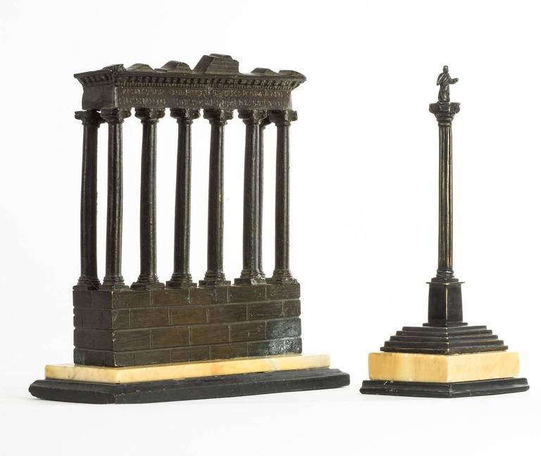 Set of four Grand Tour architectural models of Roman ruins, c. 1880 at ...