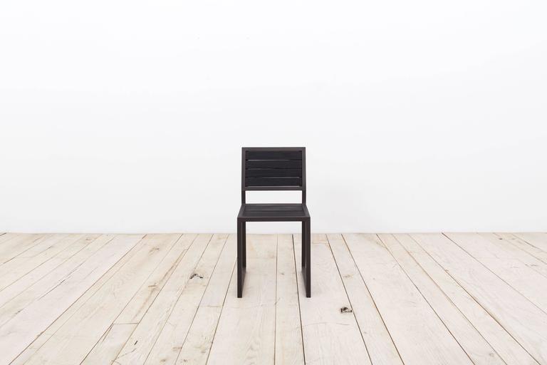 1x1 Chair by Uhuru Design in Black Steel and Charred Oak - IN STOCK For ...