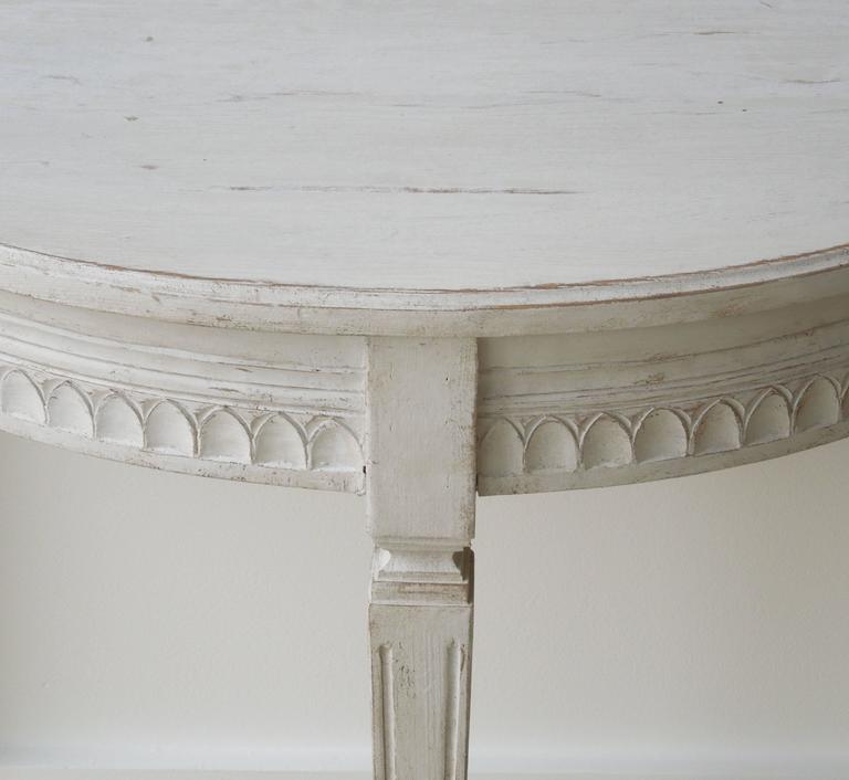 Pair of Small Swedish Gustavian Painted Demilune Tables at 1stDibs