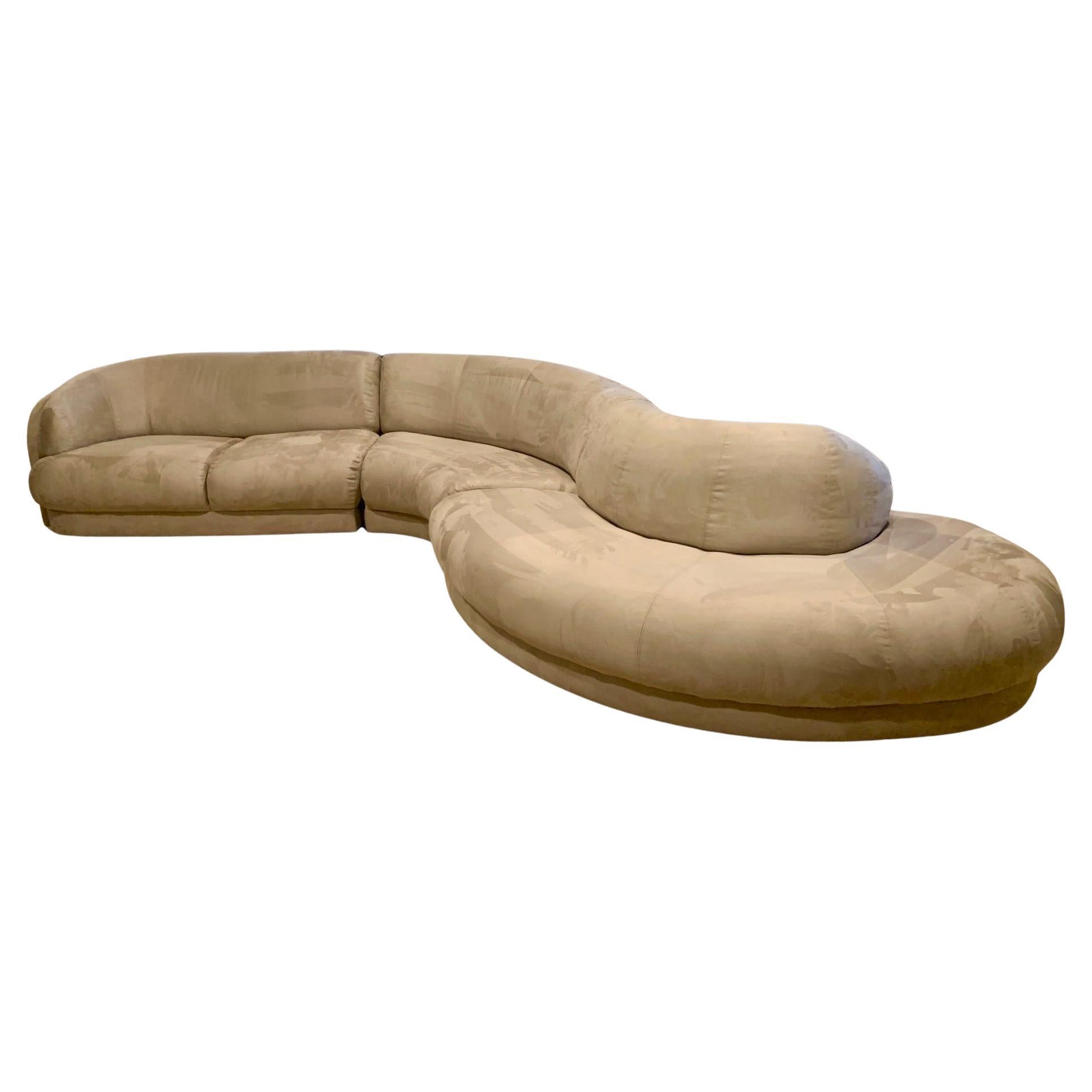 Postmodern Sculptural Curved Serpentine Sectional Snake Sofa For Sale ...