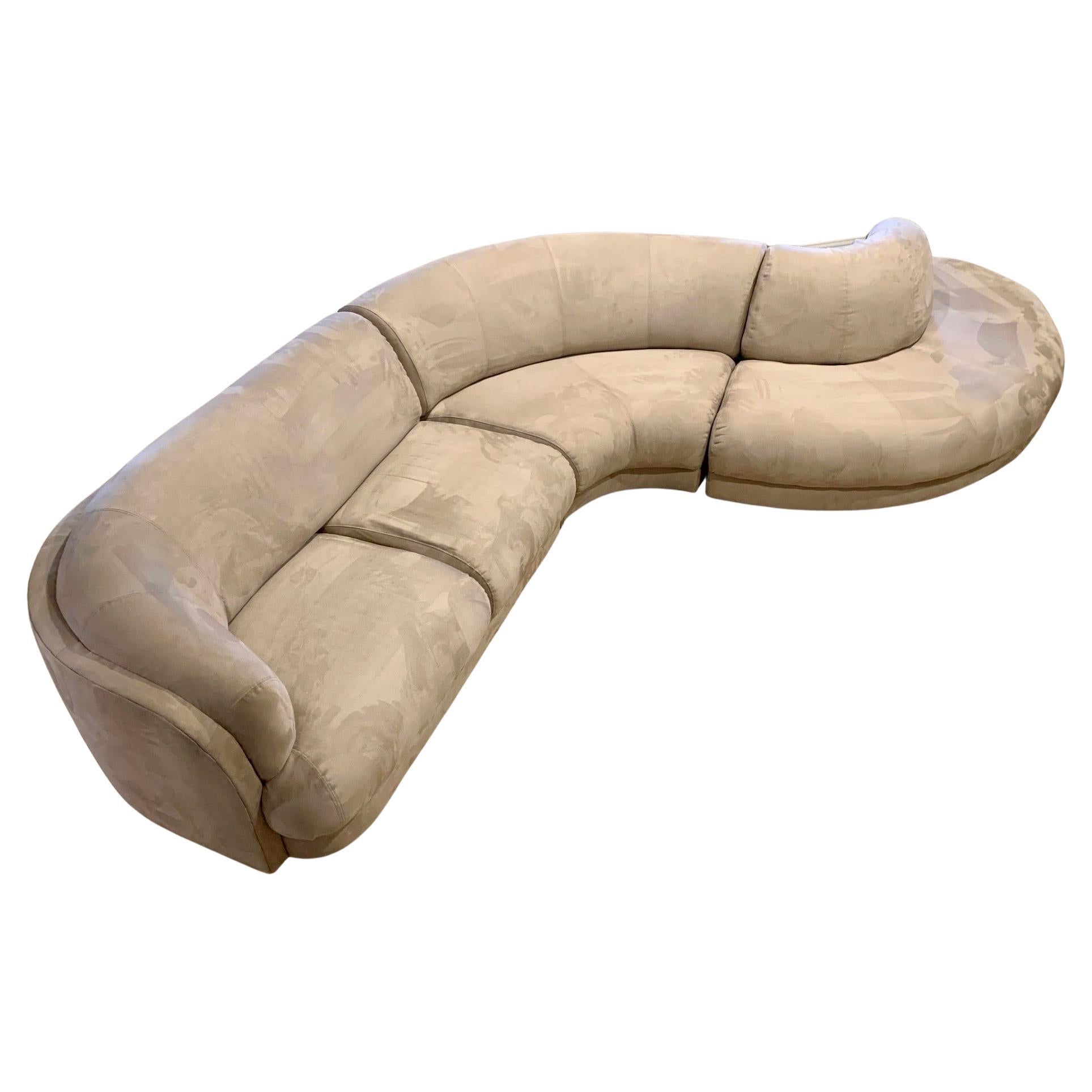 Postmodern Sculptural Curved Serpentine Sectional Snake Sofa For Sale ...