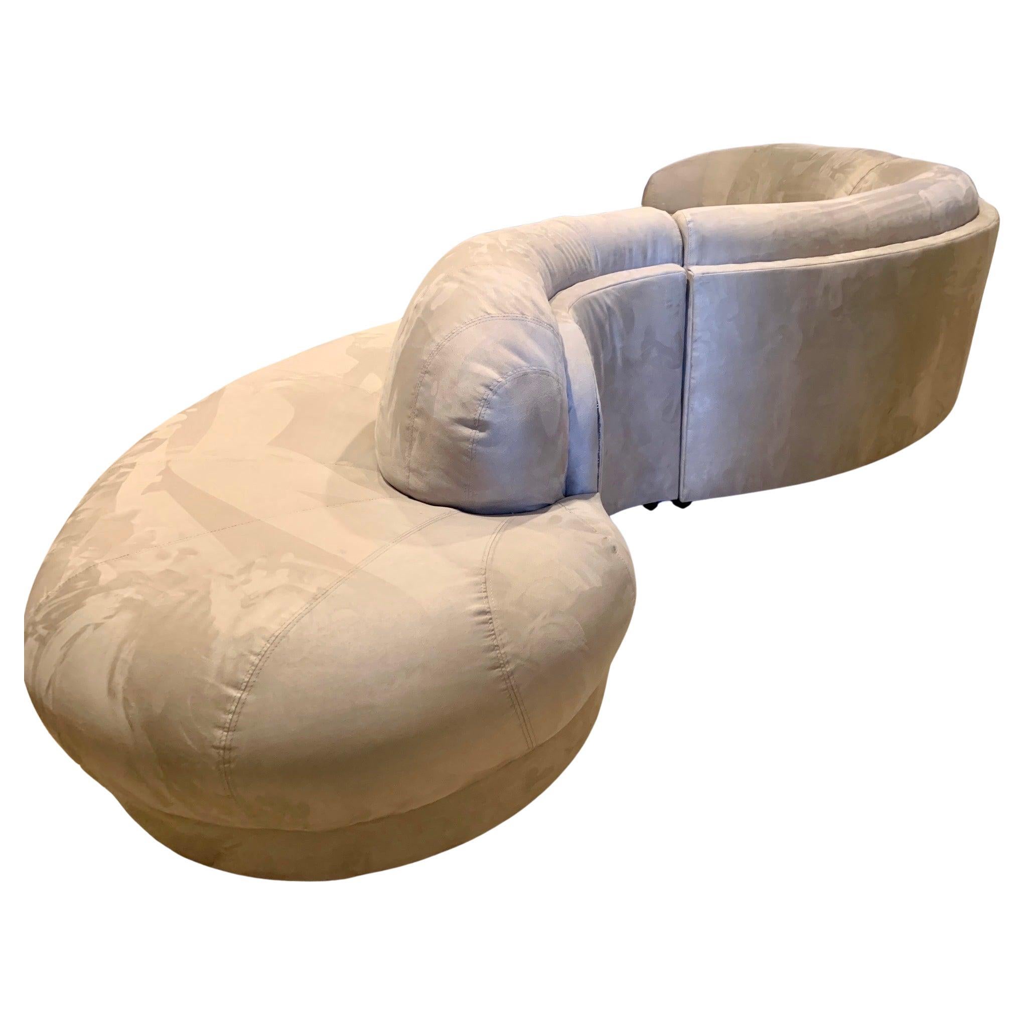 Postmodern Sculptural Curved Serpentine Sectional Snake Sofa For Sale ...