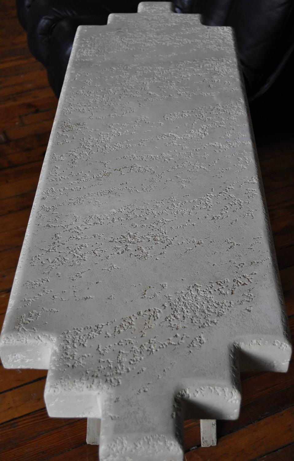 Geometric Memphis Style Plaster Console Table For Sale at 1stdibs