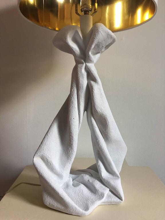 Sculptural Plaster Draped Table Lamp at 1stDibs