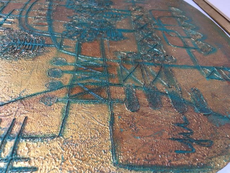 Abstract Cityscape Chinese Modernist Painting by Heshi Yu, Signed For ...