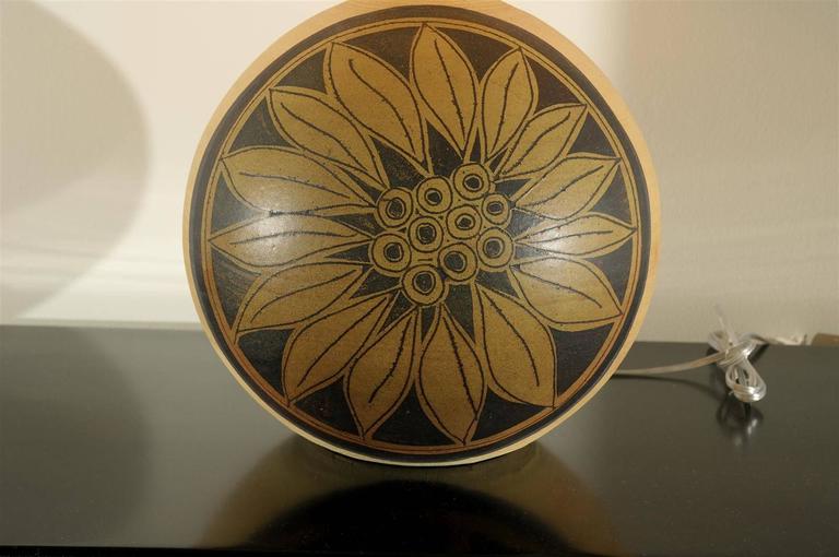 Spectacular Restored Pair of Vintage Ceramic Sun and Sunflower Lamps ...